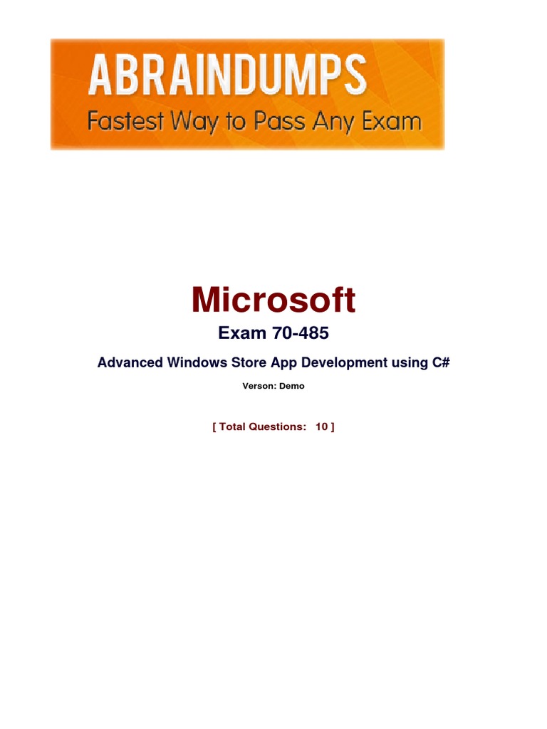 Microsoft: Exam 70-485 | PDF | Microsoft Windows | Test (Assessment)