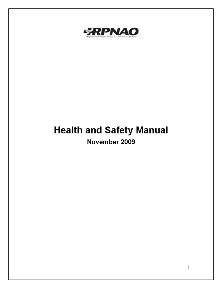 Health and Safety Manual FINAL | PDF | Occupational Safety And Health ...