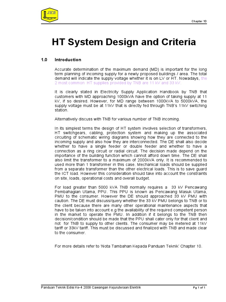 HT System Design and Criteria: The 2 Most Common HT Supplies Provided ...