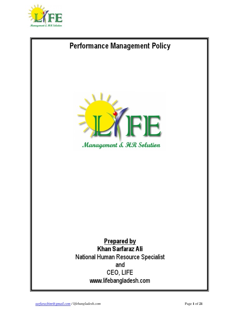 Performance Management Policy Overview | PDF | Performance Management ...