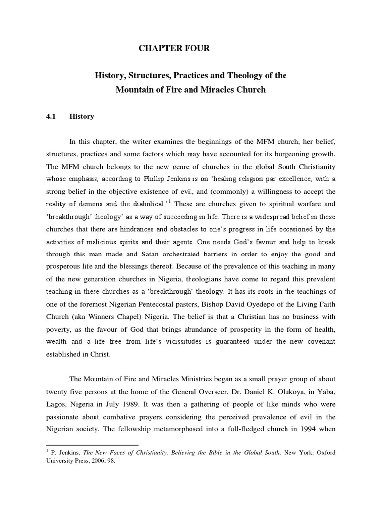 Chapter Four: 4.1 History | PDF | Faith Healing | Pentecostalism