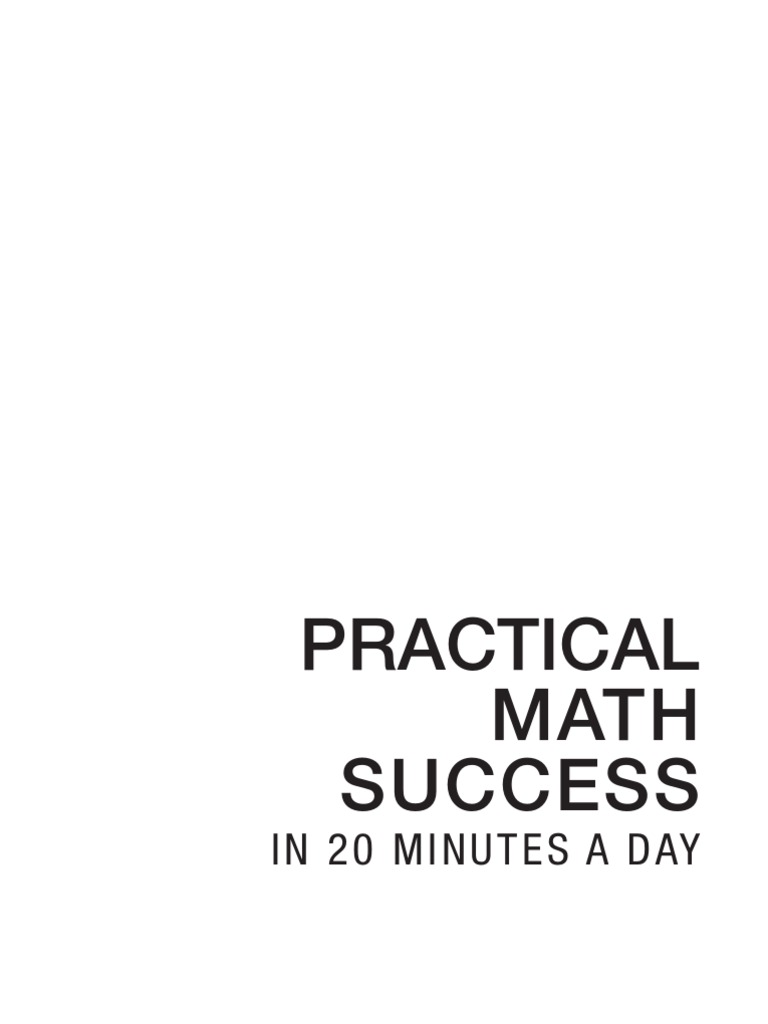 Practical Math Success in 20 Minutes A Day | PDF