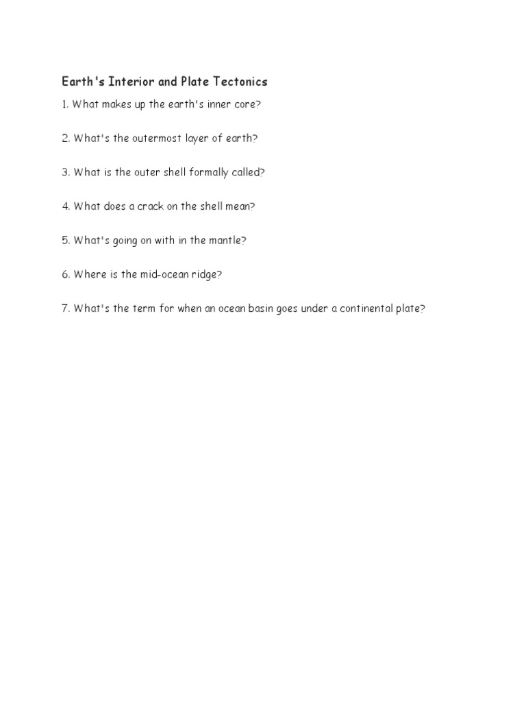 Earth's Interior & Plate Tectonics FAQ | PDF | Travel