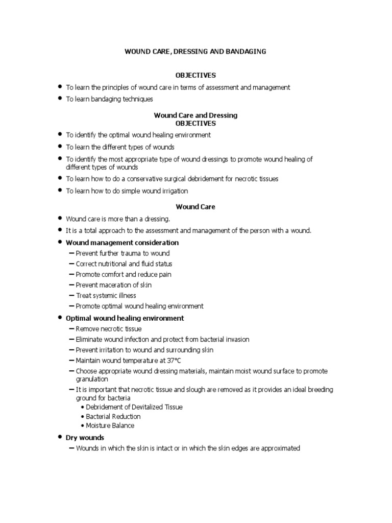 Wound Care Dressing And Bandaging Pdf Wound Medicine
