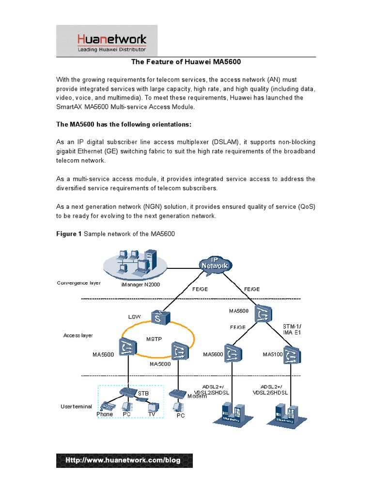 The Feature of Huawei MA5600 | PDF | Computer Network | Computer Networking