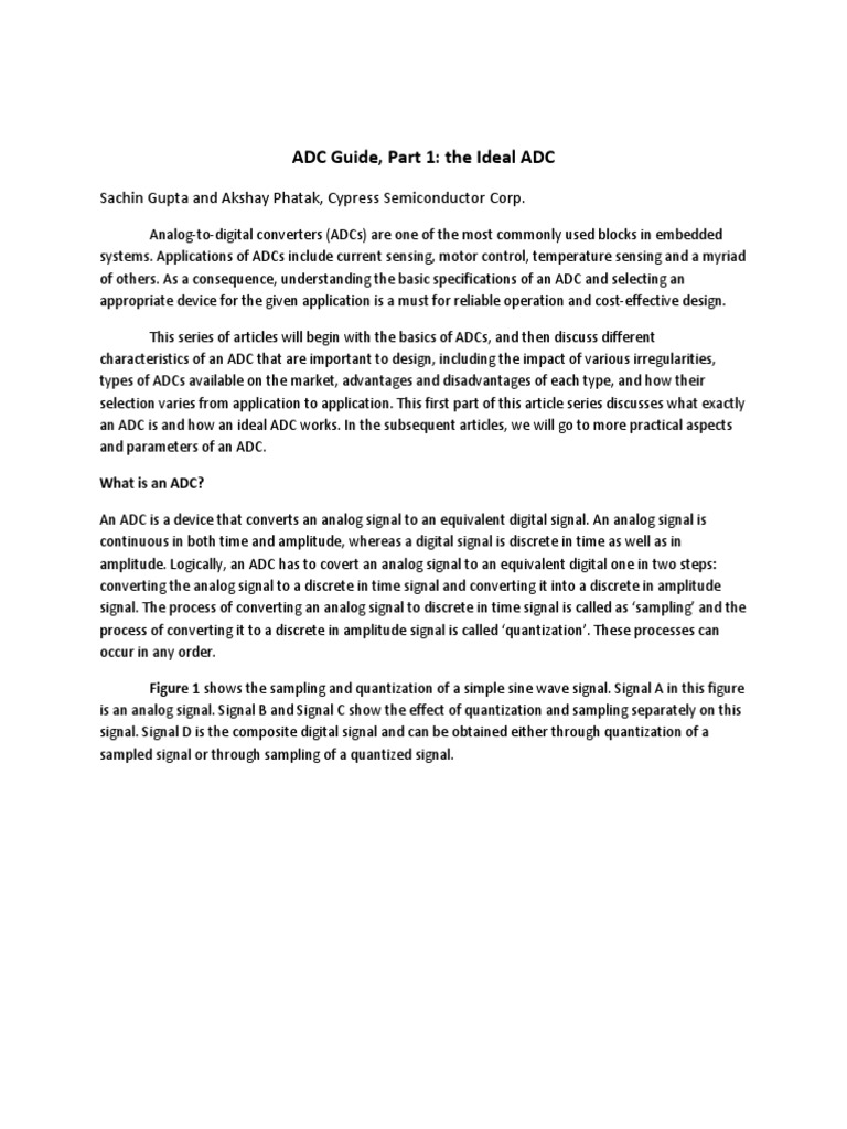 ADC Basics and Ideal Characteristics | PDF | Analog To Digital ...