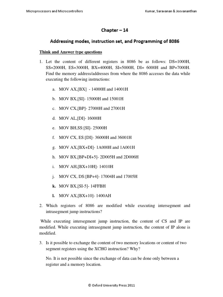 354 39 Solutions Instructor Manual 15 8086 Interrupts Chapter 14 | PDF | Subroutine ...