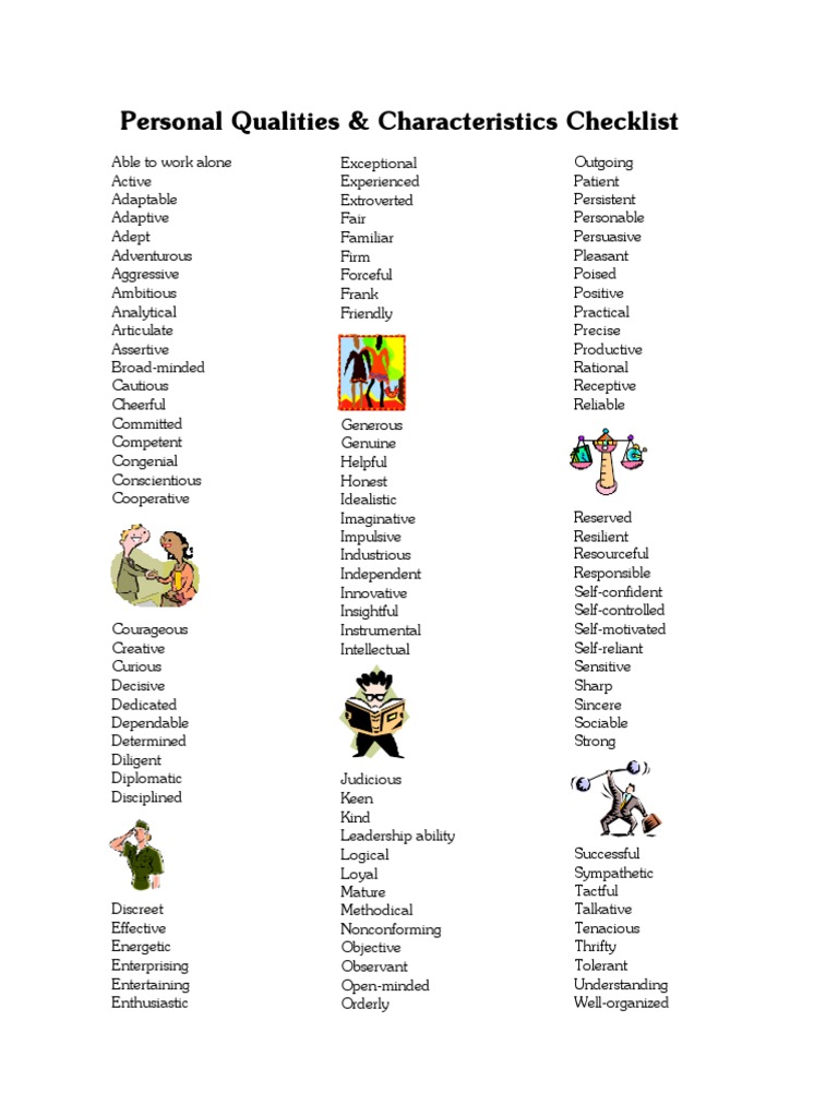 Personal Qualities Checklist | PDF