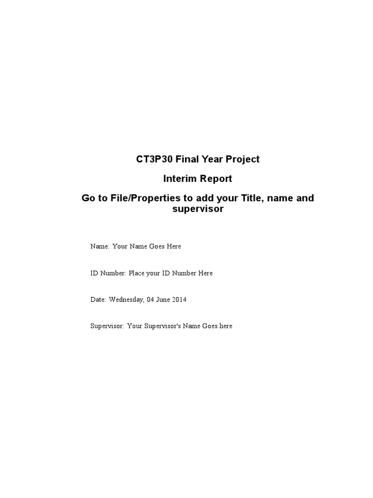 Interim Report Template | PDF