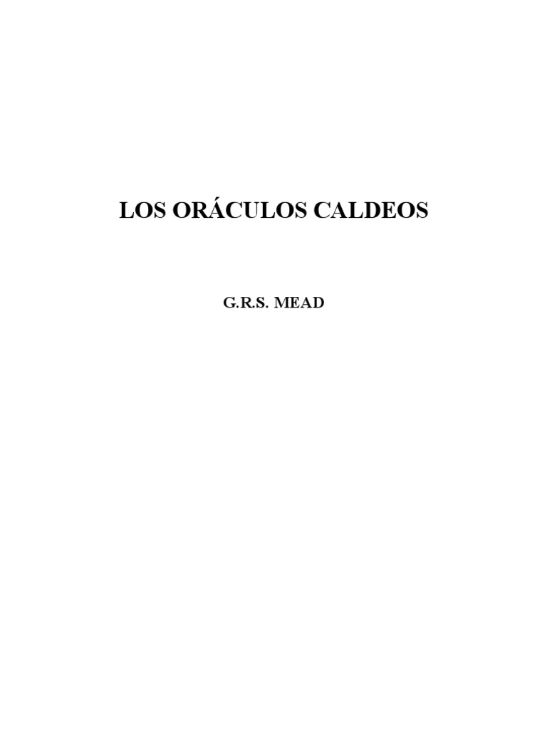 Mead - Oraculos Caldeos | PDF | Hermetismo | Alma