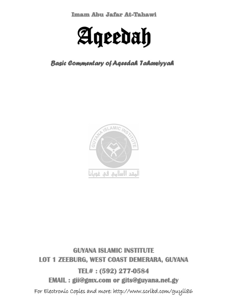 Aqeedah Tahawiyyah | PDF | Tawhid | Prophets And Messengers In Islam