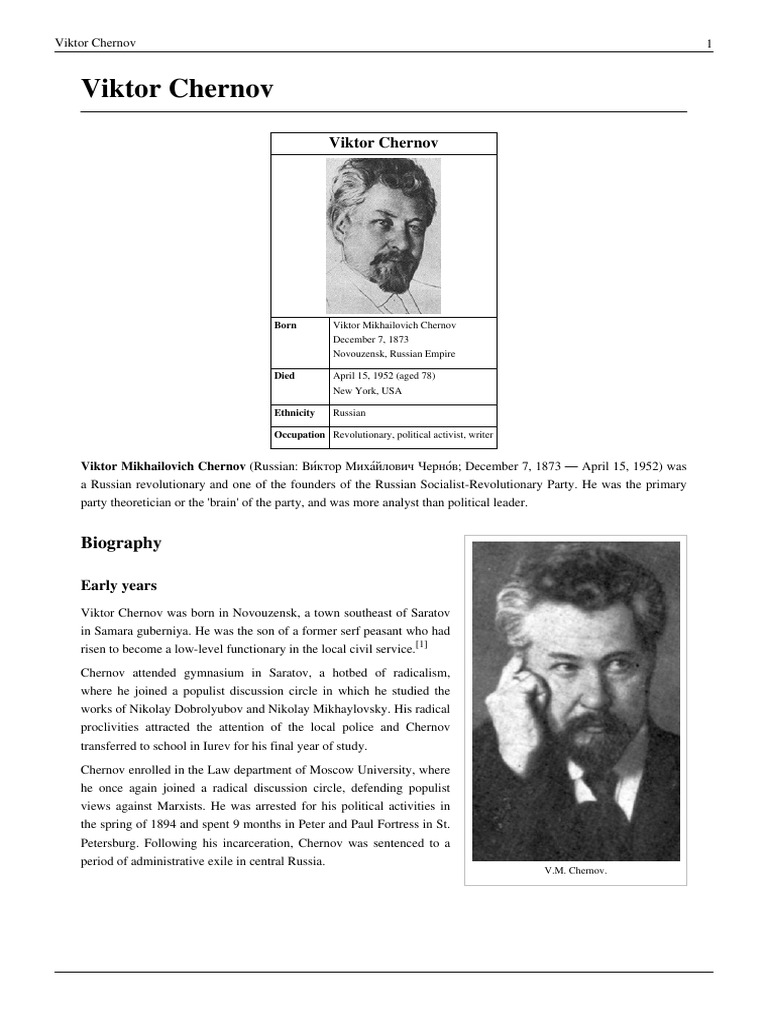 Viktor Chernov | Political Movements | Marxism