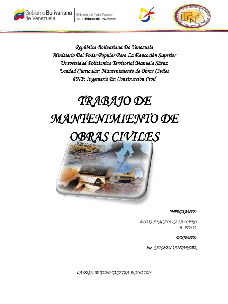 Trabajo de Mantenimiento de Obras Civiles 2 | PDF | Revestimiento ...