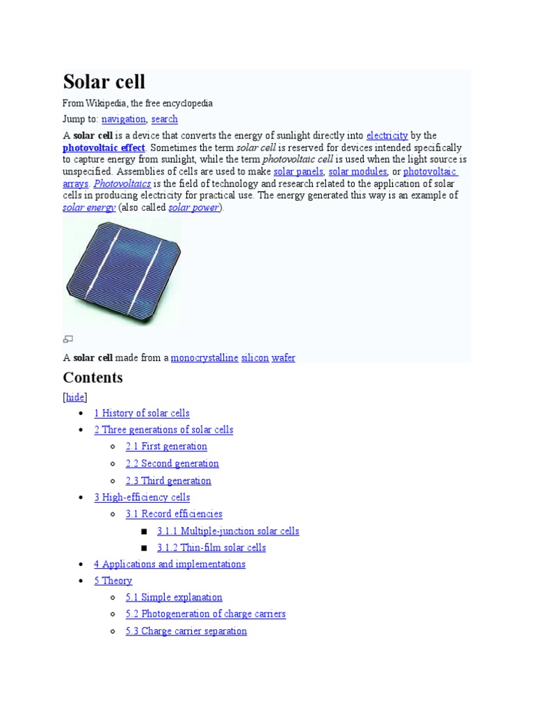Solar Cell | PDF | Solar Cell | Thin Film Solar Cell