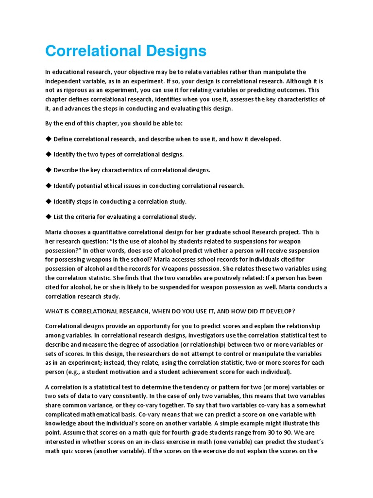 Correlational Design1 | PDF | Correlation And Dependence | Regression ...