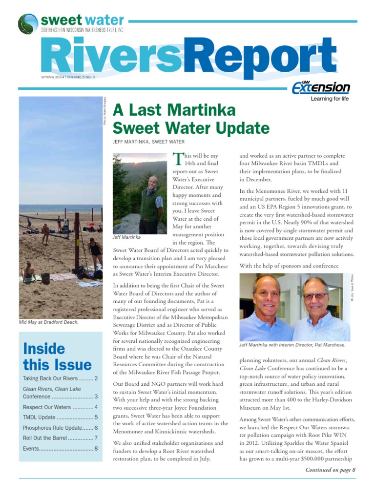 Rivers Report Spring 2014 | PDF | Stormwater | Systems Ecology