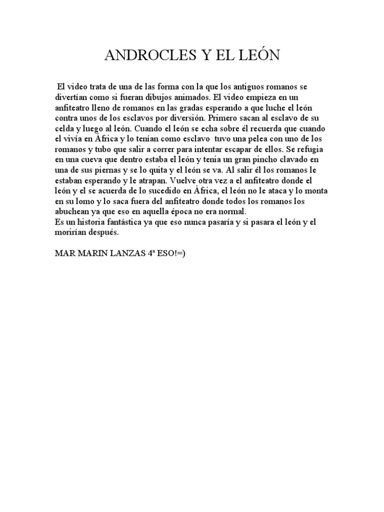 Androcles y El León-1 | PDF