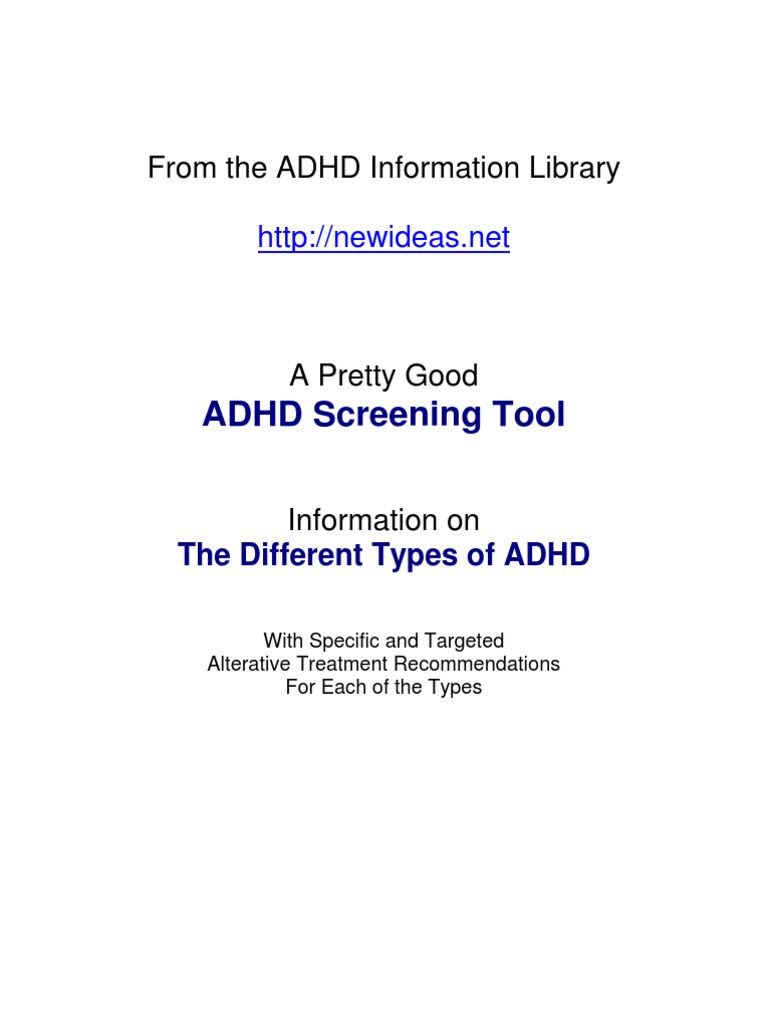 ADHD Screening Tool for Parents | PDF | Screening (Medicine ...