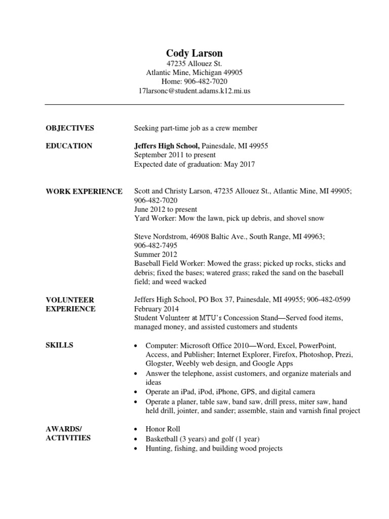 Cody Larson Resume | PDF