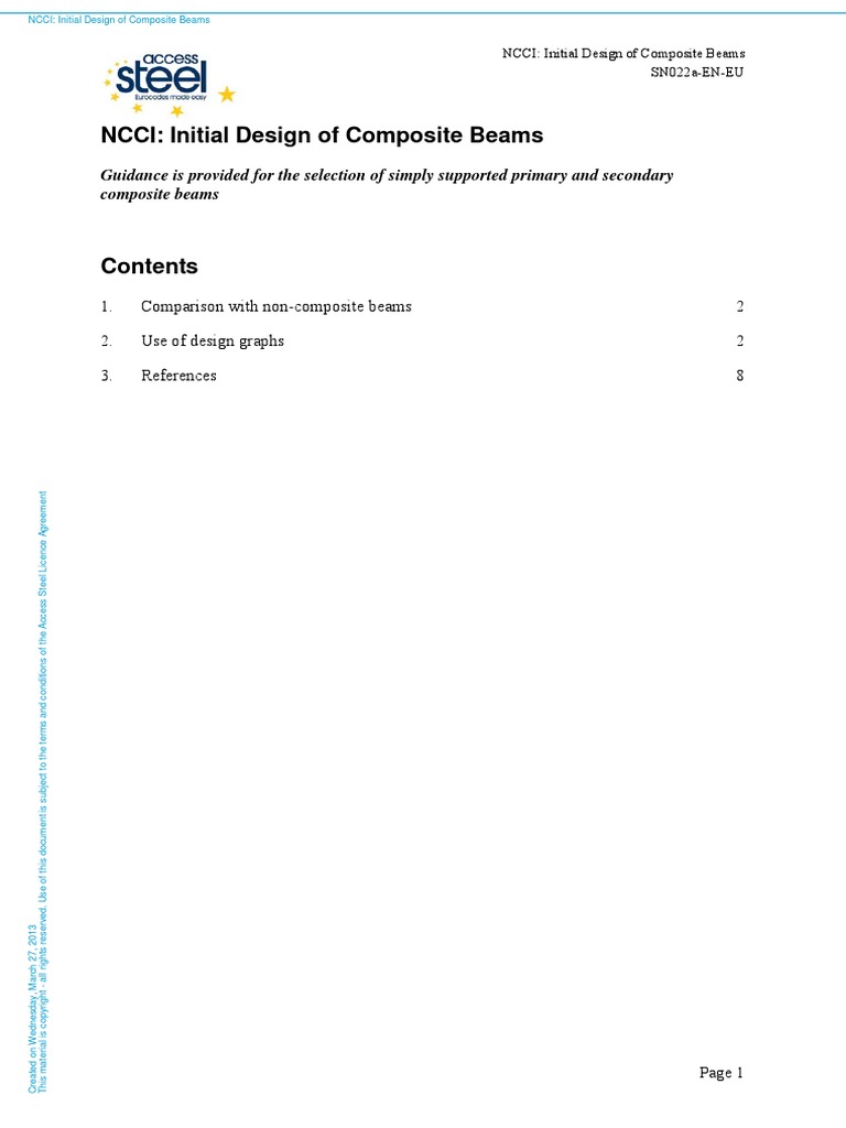 NCCI: Initial Design of Composite Beams | PDF | Beam (Structure ...