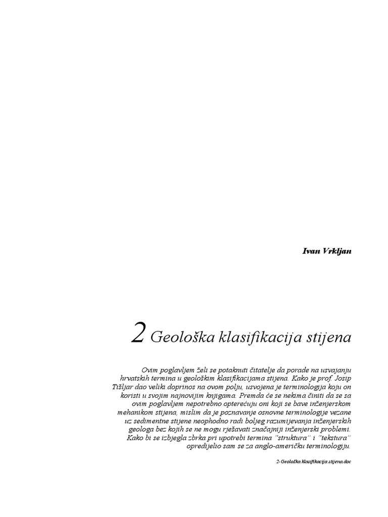 2 Geoloska Klasifikacija Stijena Rev1 | PDF