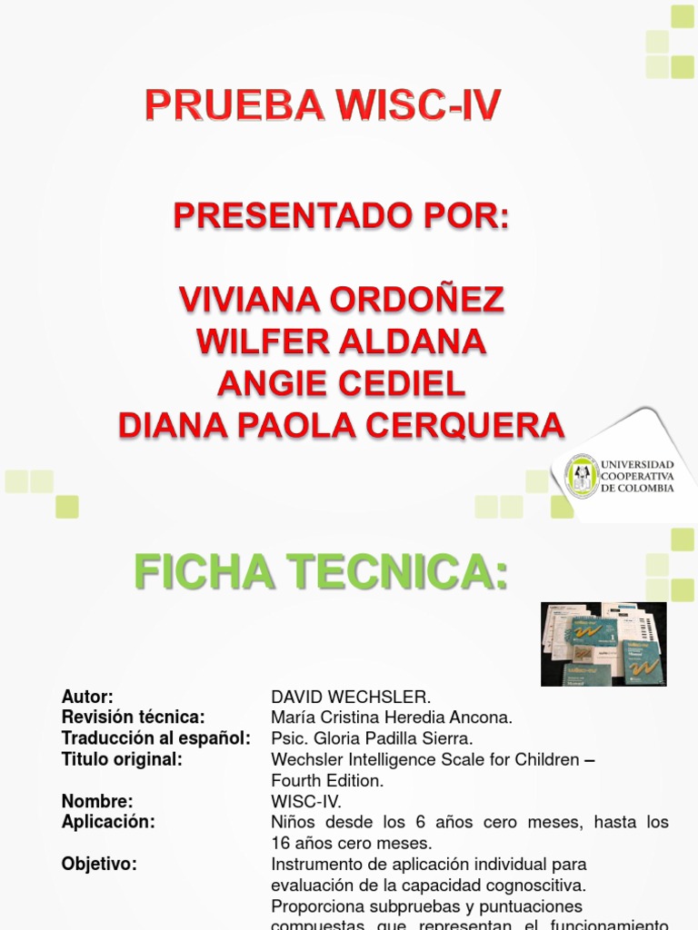 Análisis de la estructura y aplicación de la Escala de Inteligencia de ...