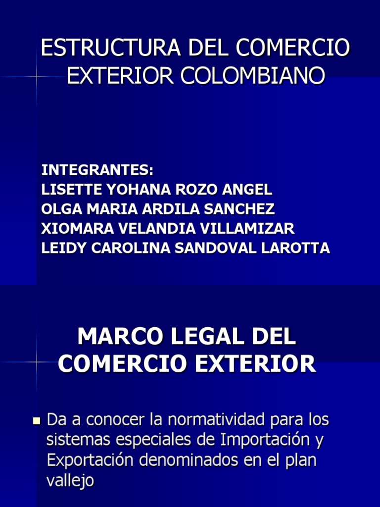 Estructura Del Comercio Exterior Colombiano | Descargar gratis PDF ...