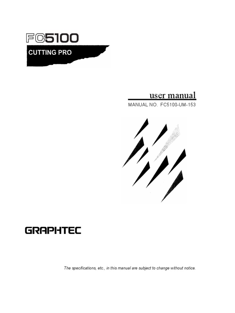 Graphtec FC-5100 Cutting Pro User Manual | PDF | Electrical Connector ...