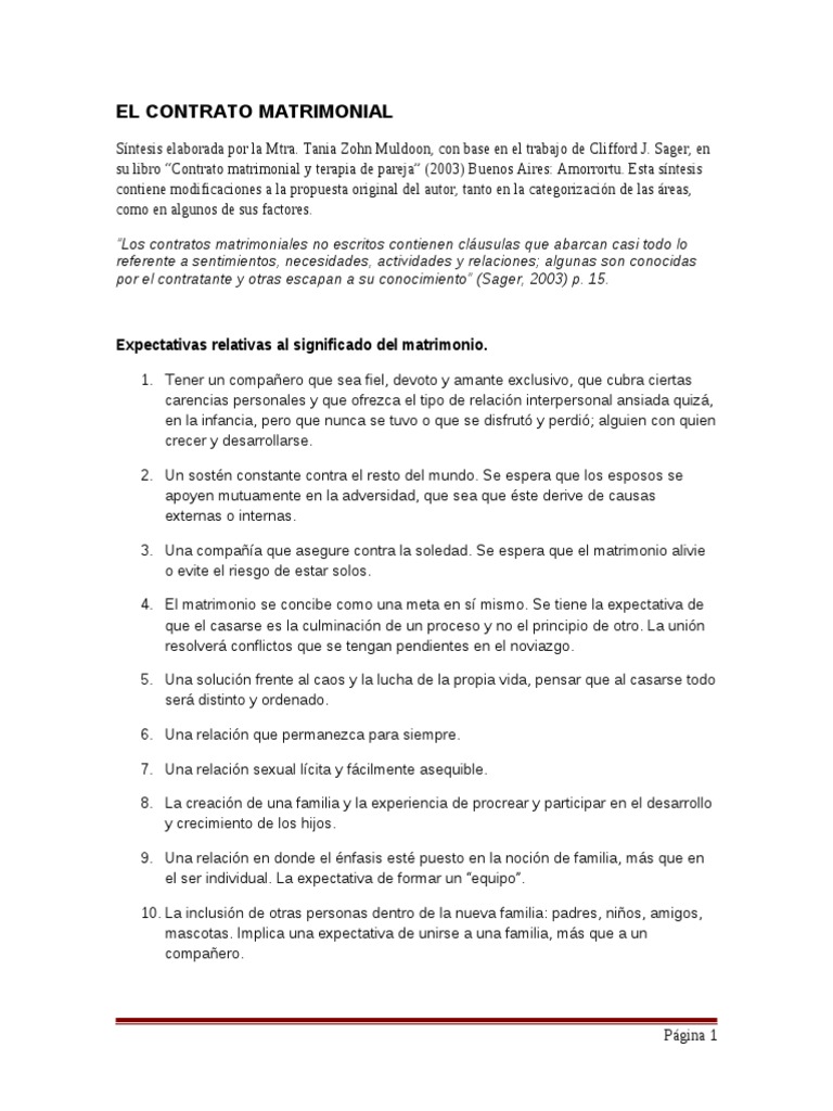 El Contrato Matrimonial Parte 1 | PDF | Temor | Amor