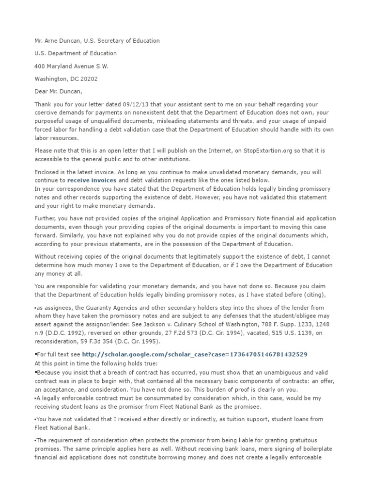 Department of Education Dispute | PDF | Student Financial Aid In The ...