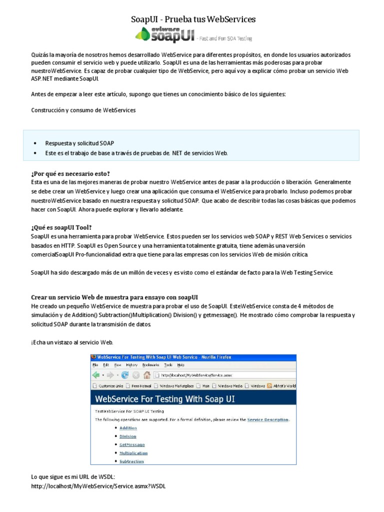Guía para Probar WebServices con SoapUI | PDF | Jabón | Point and Click