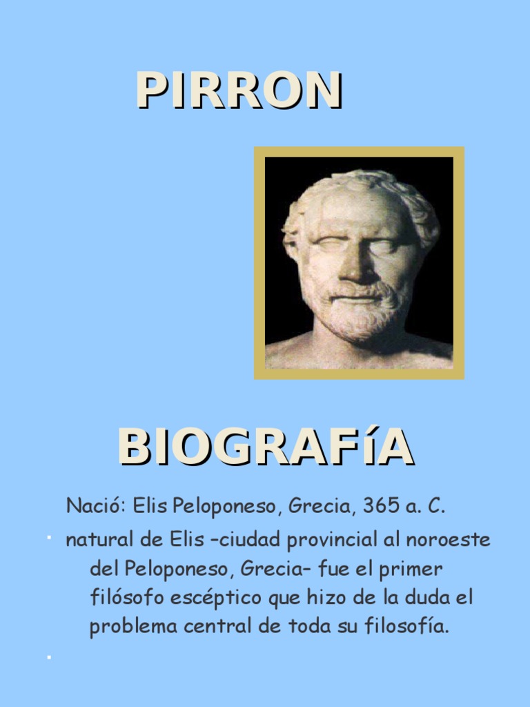 Pirrón: Pionero del Escepticismo | PDF | Filosofía | Religión y ...