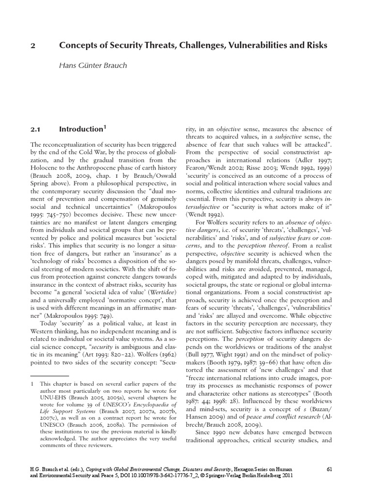 Concepts Of Security Threats Challenges Vulnerabilities And Risks