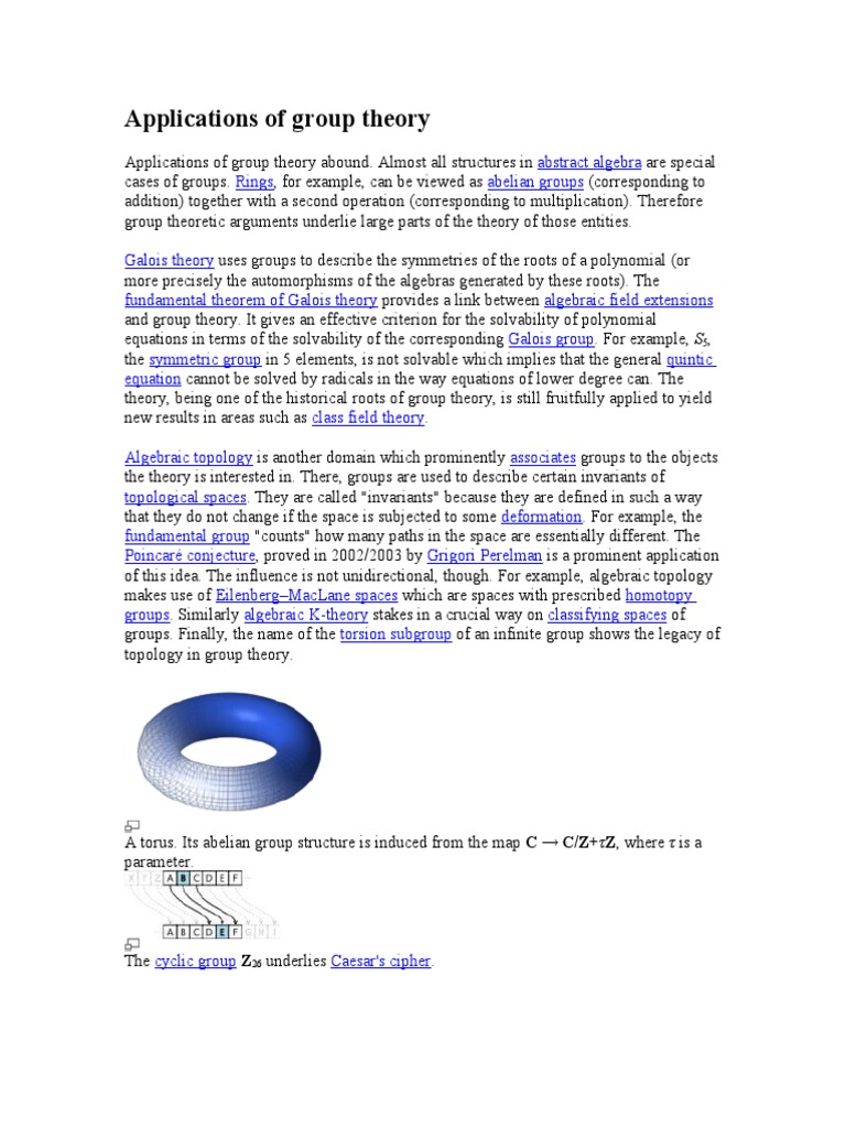 Applications of Group Theory | PDF | Group (Mathematics) | Group Theory