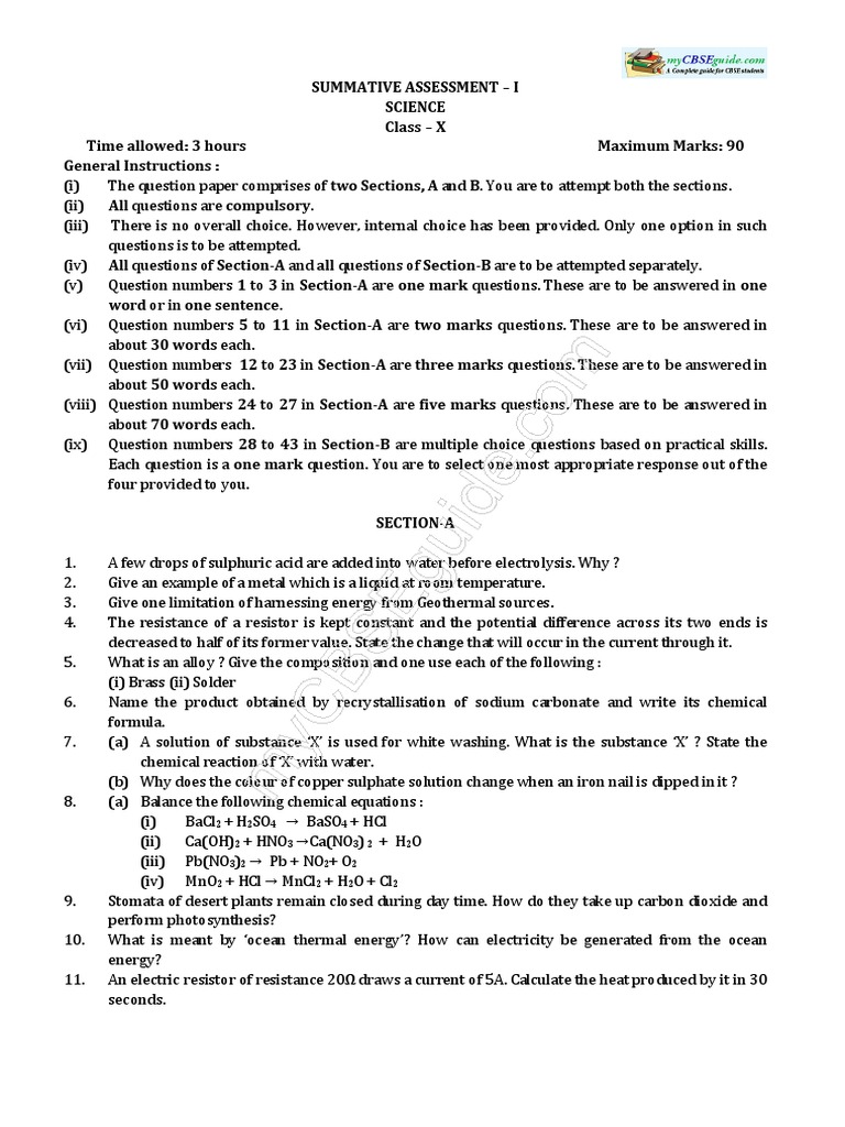 10 Science Sa 1 Sample Paper Solved 02.image - Marked.image - Marked ...