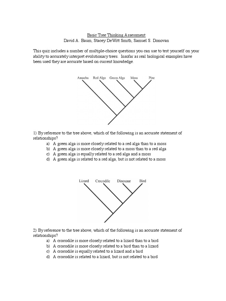 Tree Thinking Challenge | PDF | Phylogenetic Tree | Trees