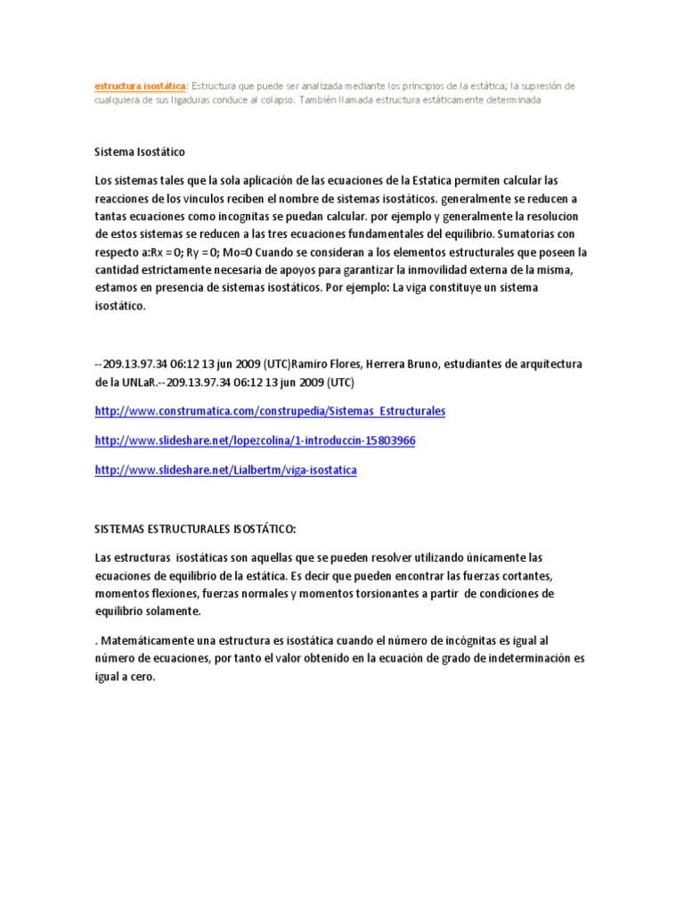 Estructura Isostática | PDF | Ciencia y matemáticas