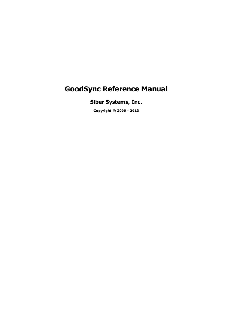 GoodSync Manual | PDF | Backup | Computer File