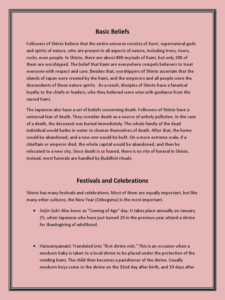 Basic Beliefs of Shinto | Shinto | East Asian Religions