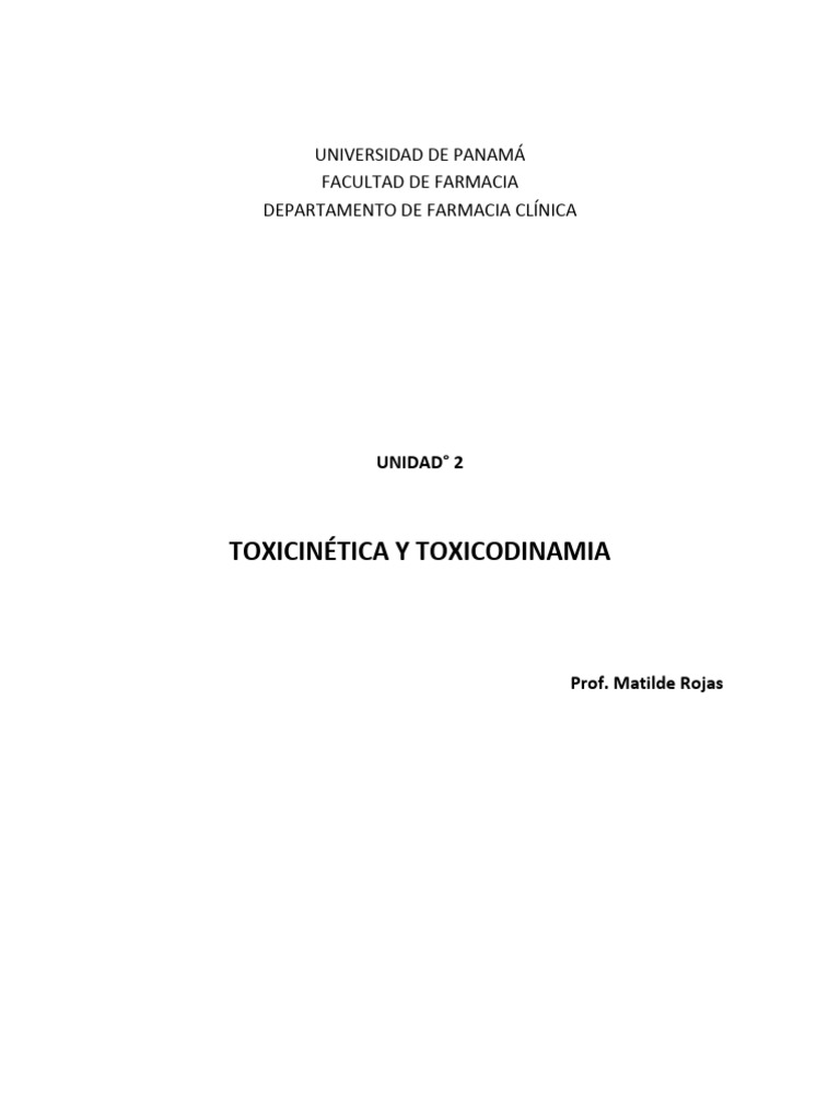 Unidad 2 Toxicocinética y Toxicodinamia | PDF | Biotransformación ...