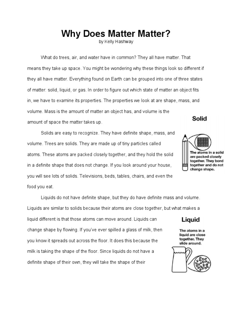Why Does Matter Matter | PDF | Matter | Atmosphere Of Earth