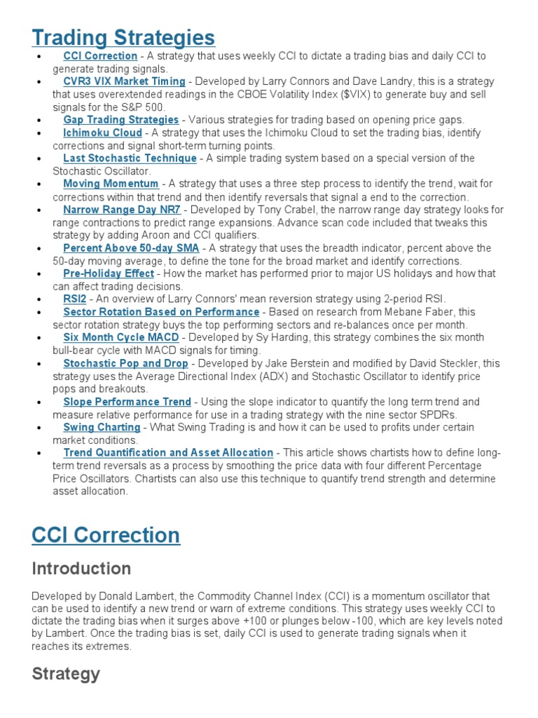 Trading Strategies | Download Free PDF | Market Trend | Financial Markets