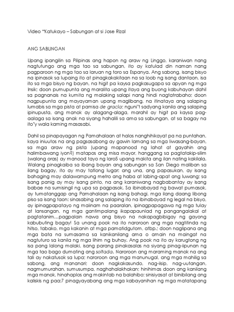 Ang Sabungan | PDF