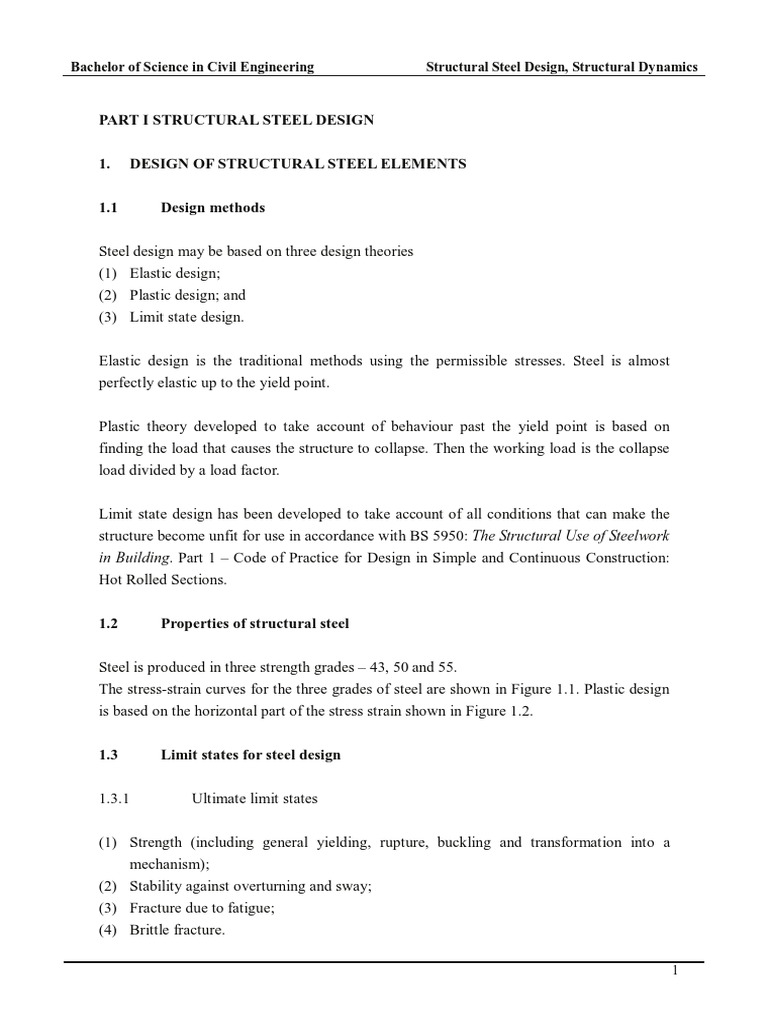 Structural Steel Design Notes | PDF