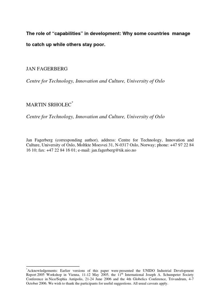 Jan Fagerberg: Centre For Technology, Innovation and Culture ...