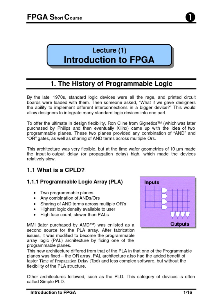 Introduction To FPGA | Download Free PDF | Field Programmable Gate ...