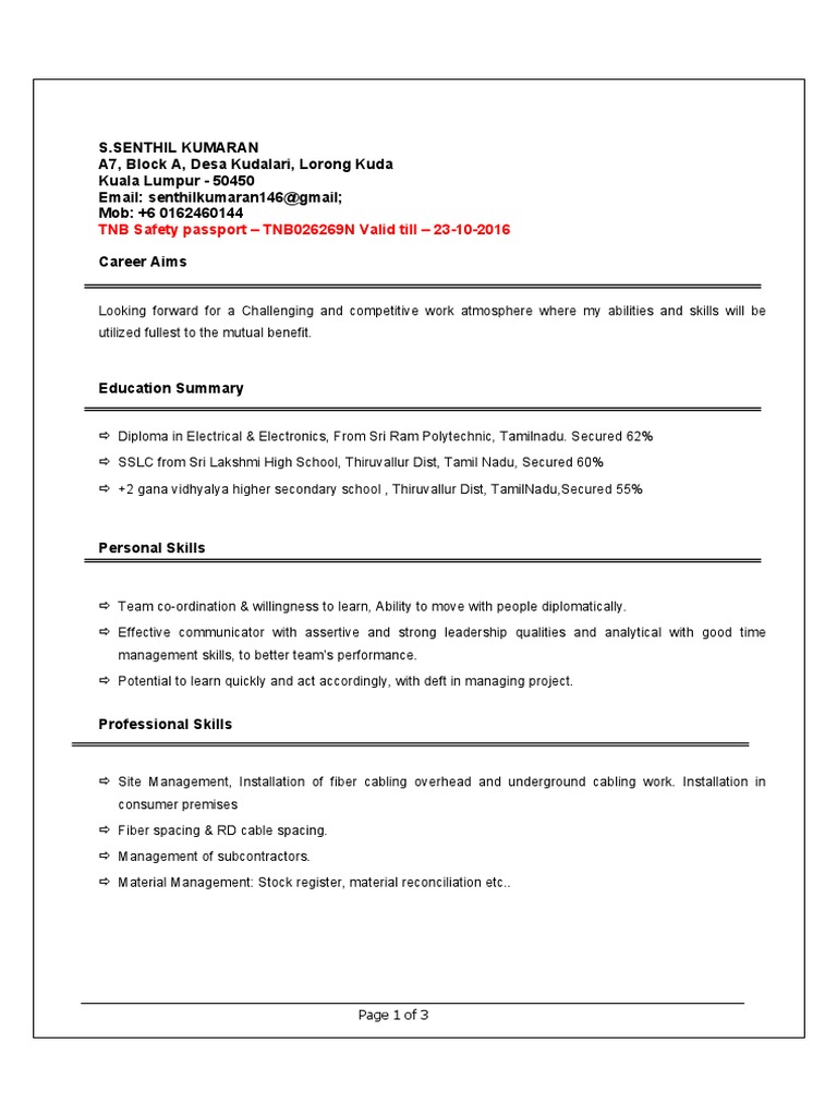 Senthil Kumaran Resume | PDF | Tamil Nadu | Computing