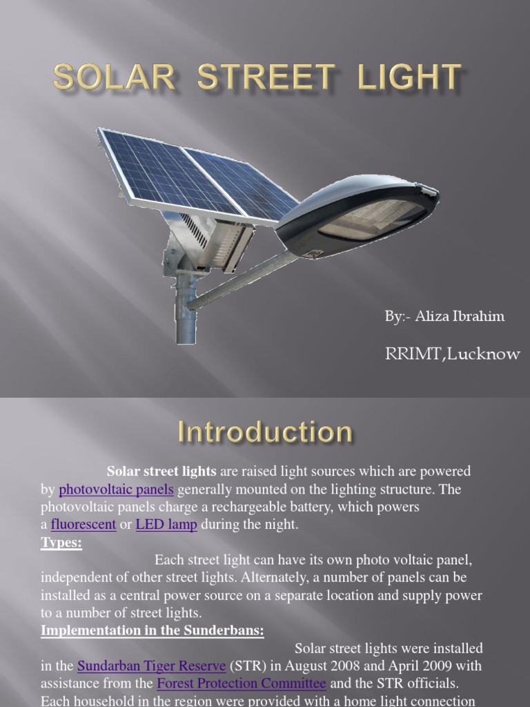 Solar Street Light Project Overview | PDF | Electromagnetism ...