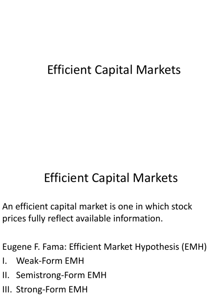 Efficient Market | PDF | Efficient Market Hypothesis | Capital Market