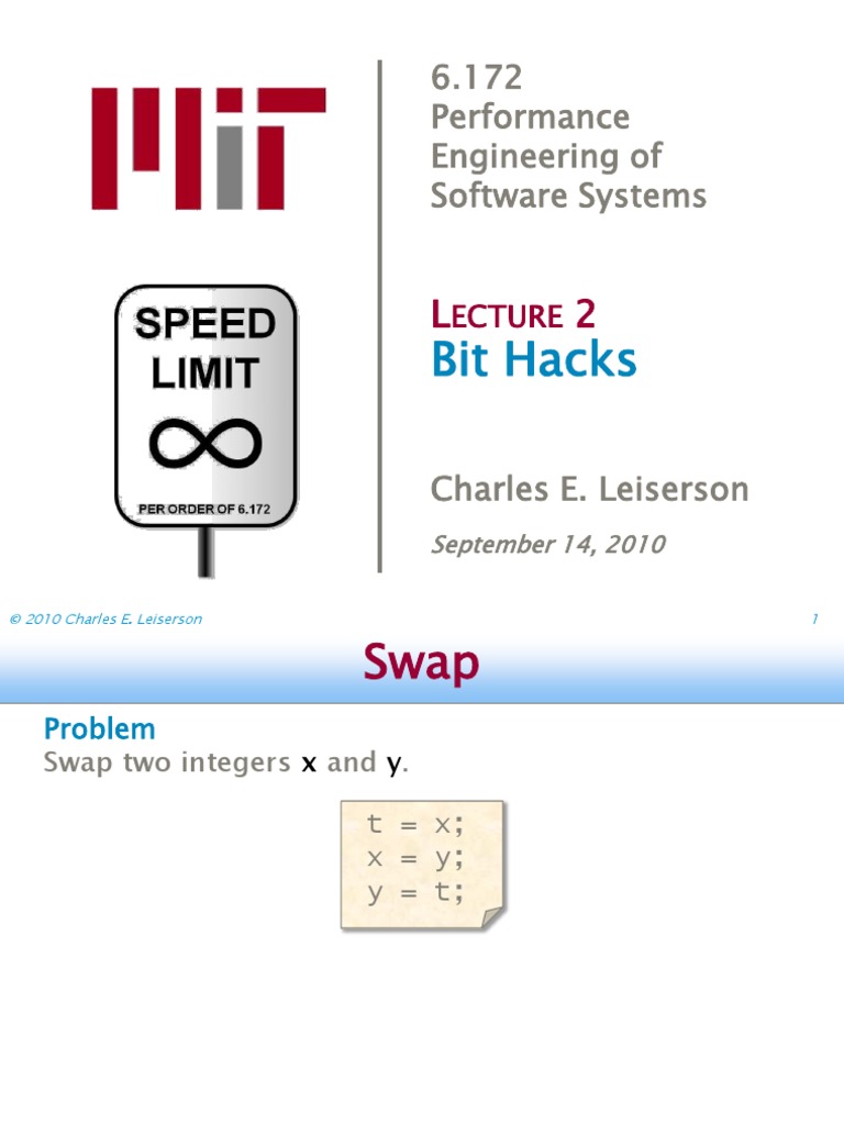MIT6 - 172F10 - Lec02 Bit Hacks | PDF | Cpu Cache | Computer Engineering